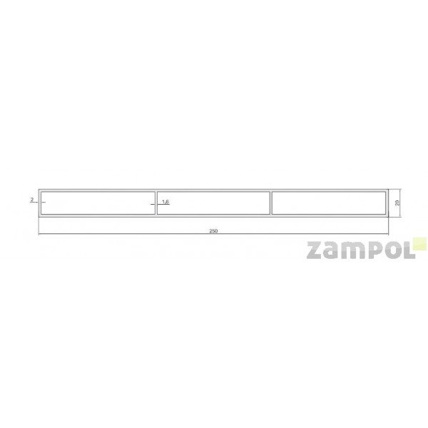 Profil Aluminiowy 250x20x2 - zampol24.pl Profil Aluminiowy 250x20x2 - zampol24.pl